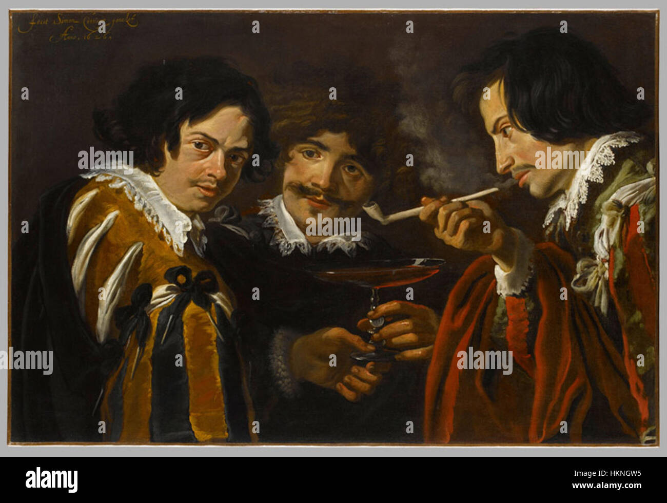 Simon de Vos' 'Fumadores' (The Smokers) depicts a group of men smoking ...