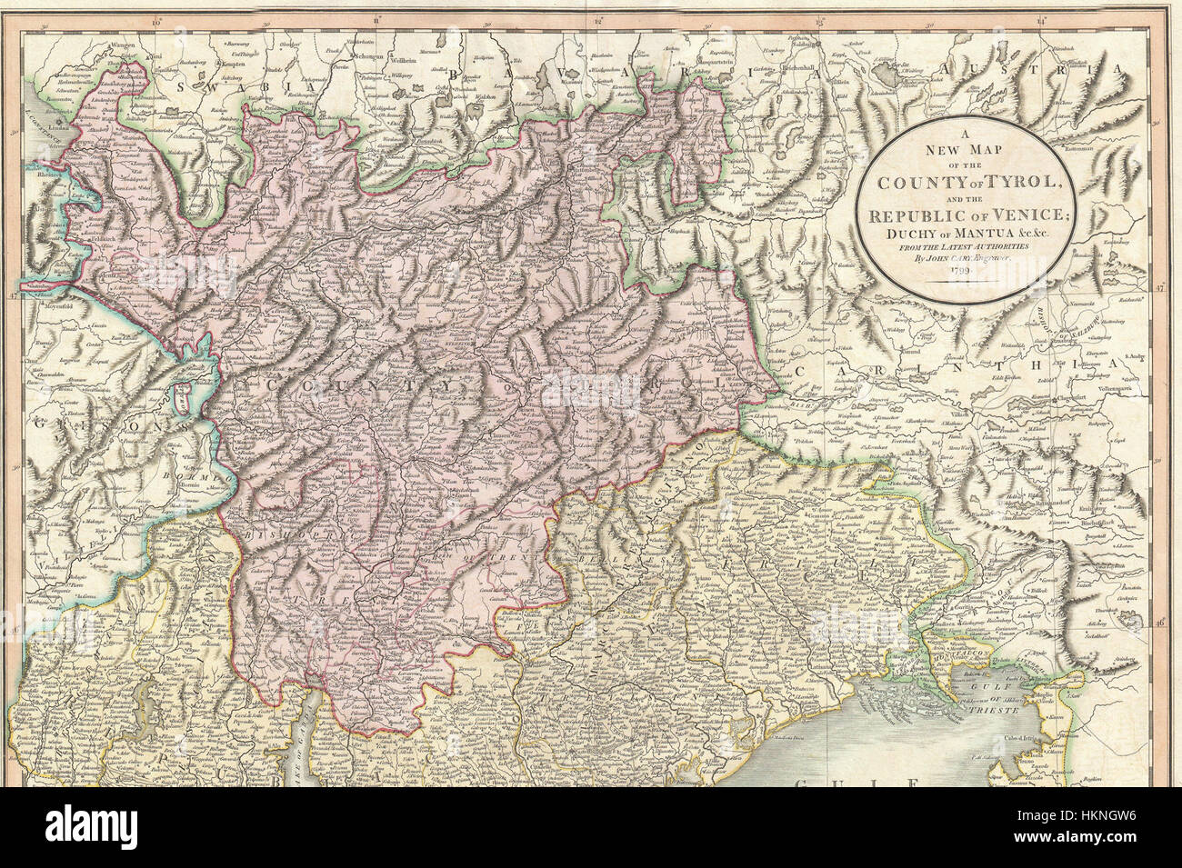 The 1799 Cary Map of Tyrol provides a detailed cartographic ...