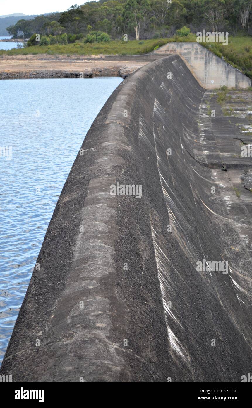 Curved Dam wall made of sandstone Stock Photo - Alamy