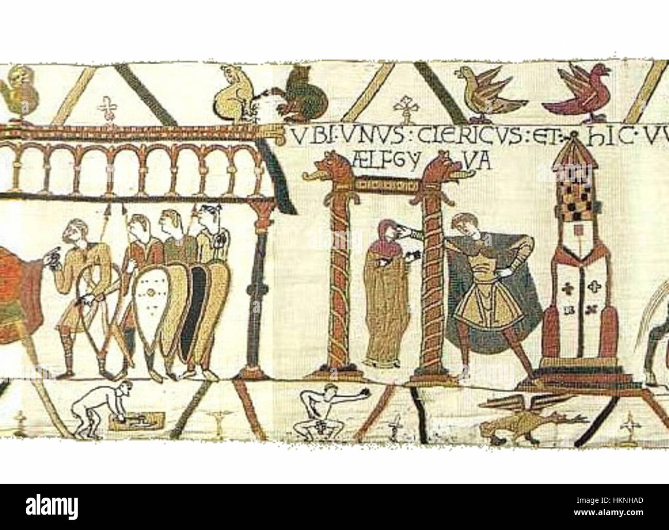 Scene 15 from the Bayeux Tapestry illustrates the events of the Battle ...