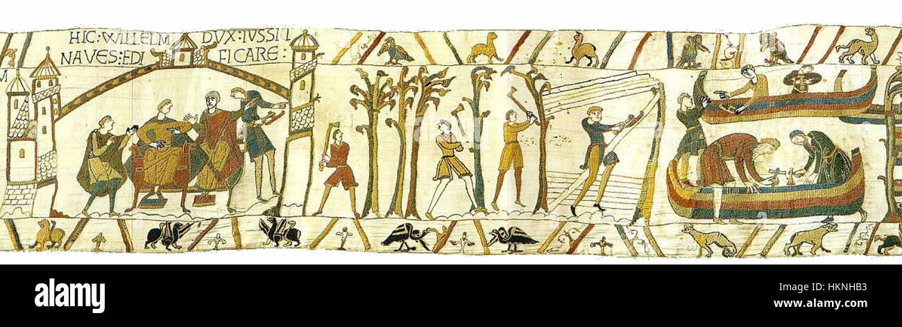 Scene 35 from the Bayeux Tapestry illustrates a pivotal moment in the ...