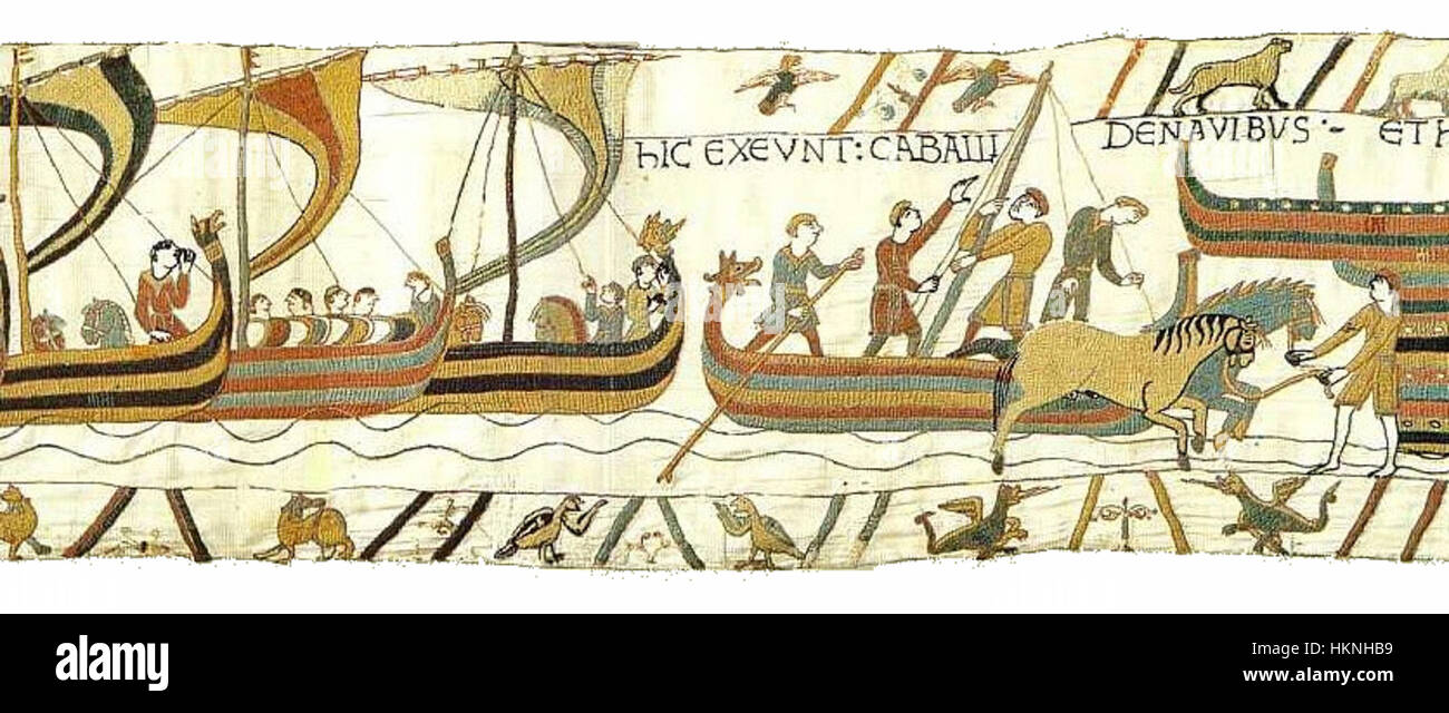 Scene 39 of the Bayeux Tapestry depicts the moment of King Harold's ...