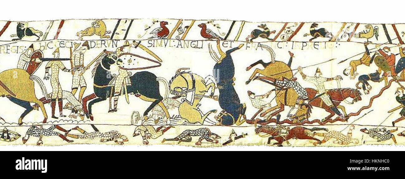 Scene 53 of the Bayeux Tapestry depicts the pivotal events during the ...