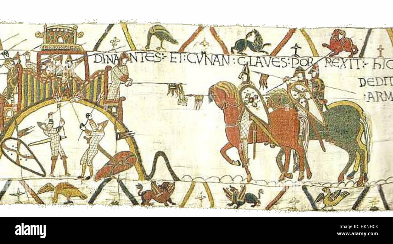 Scene 20 of the Bayeux Tapestry depicts the Battle of Hastings in 1066 ...