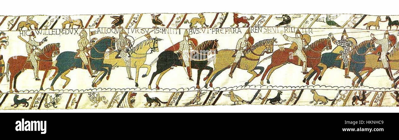 Scene 51a of the Bayeux Tapestry depicts a significant moment from the ...