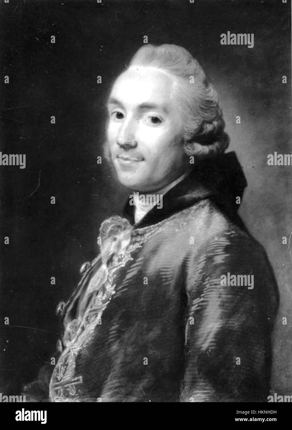 This artwork by Jean-Joseph de la Borde features an intimate portrayal ...