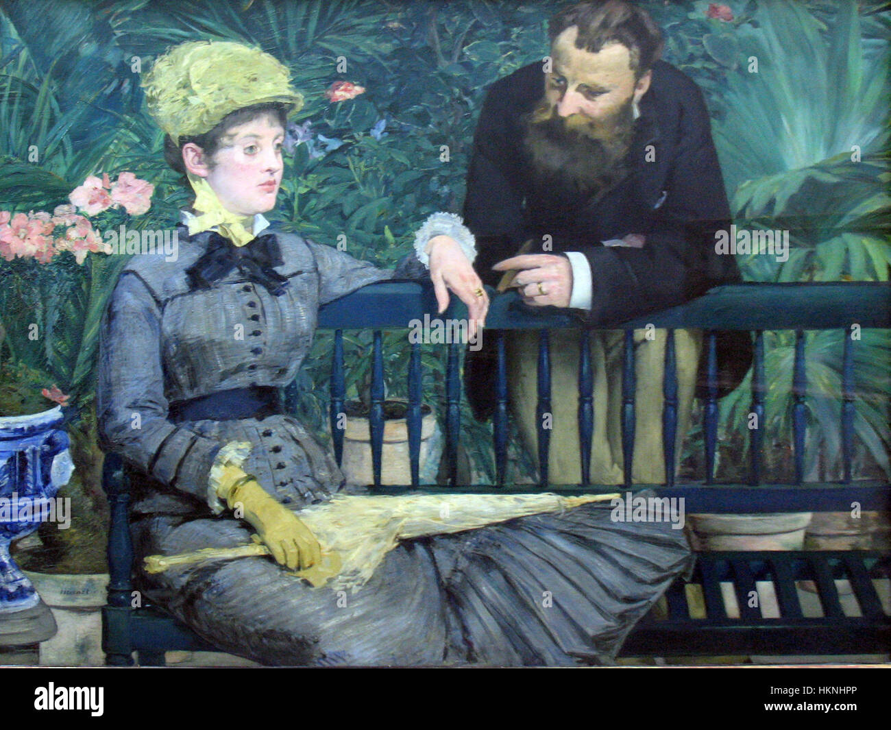 Édouard Manet's 'Im Wintergarten' (1879) depicts a tranquil winter ...