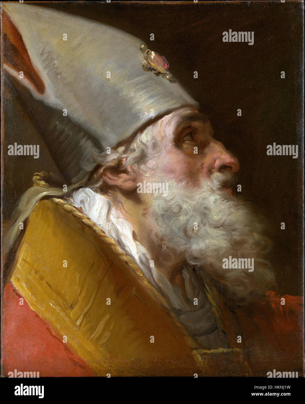 'Head of a Bishop', an oil painting by Gaetano Gandolfi, held in the ...