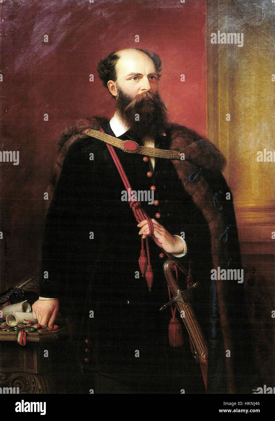 A portrait painting of Barabas-Batthyany, a historical figure from ...