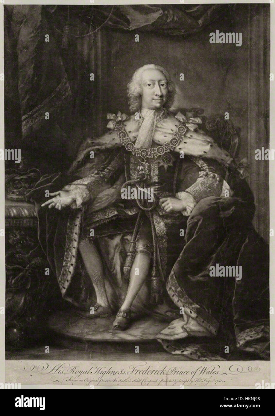 This 1741 portrait of Frederick, Prince of Wales, portrays the British ...