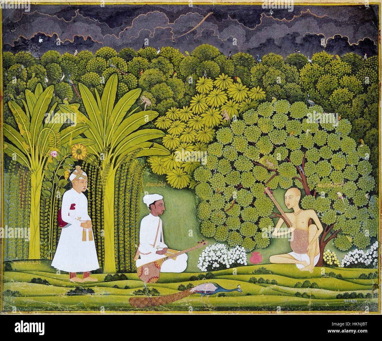 This painting depicts the Mughal Emperor Akbar and the famous musician ...