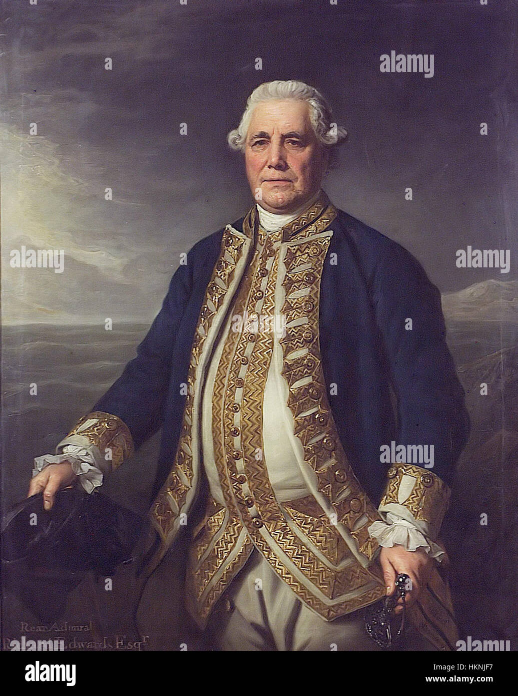 The portrait of Admiral Richard Edwards, painted by Nathaniel Dance in ...