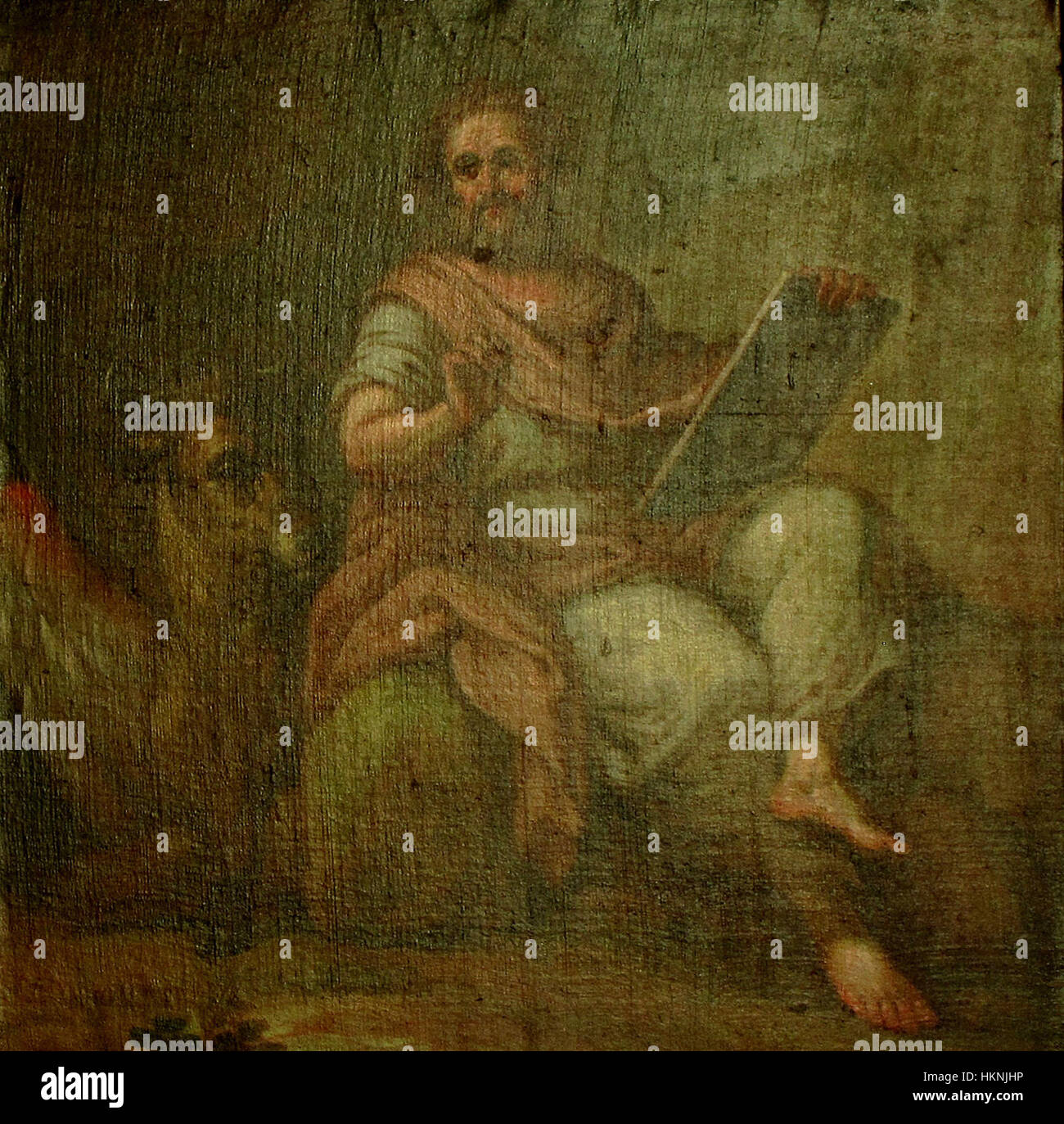 A painting of the Protestant church of Berstett, capturing its ...