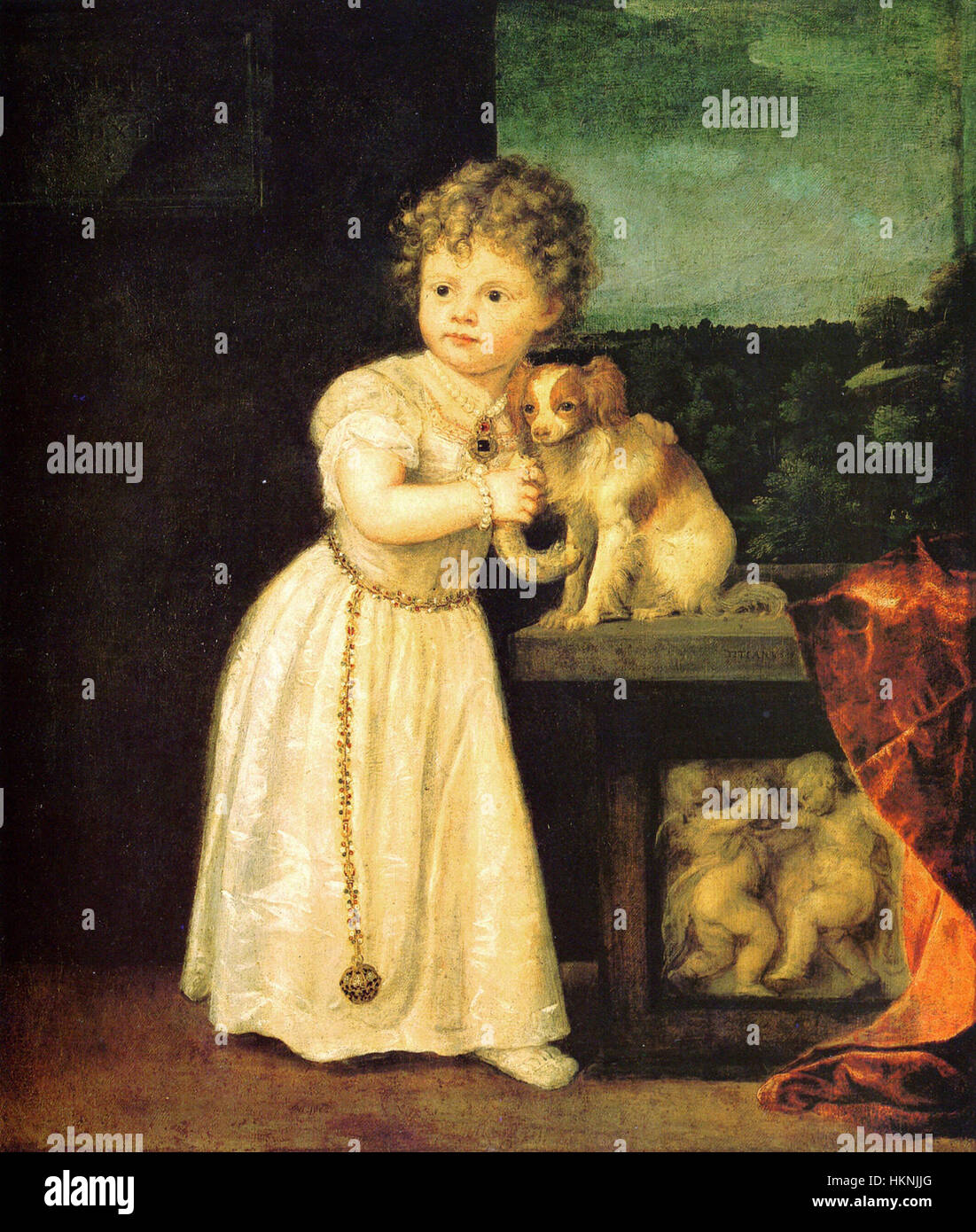 The painting of Clarissa Strozzi by Tizian (Titian) depicts the subject ...