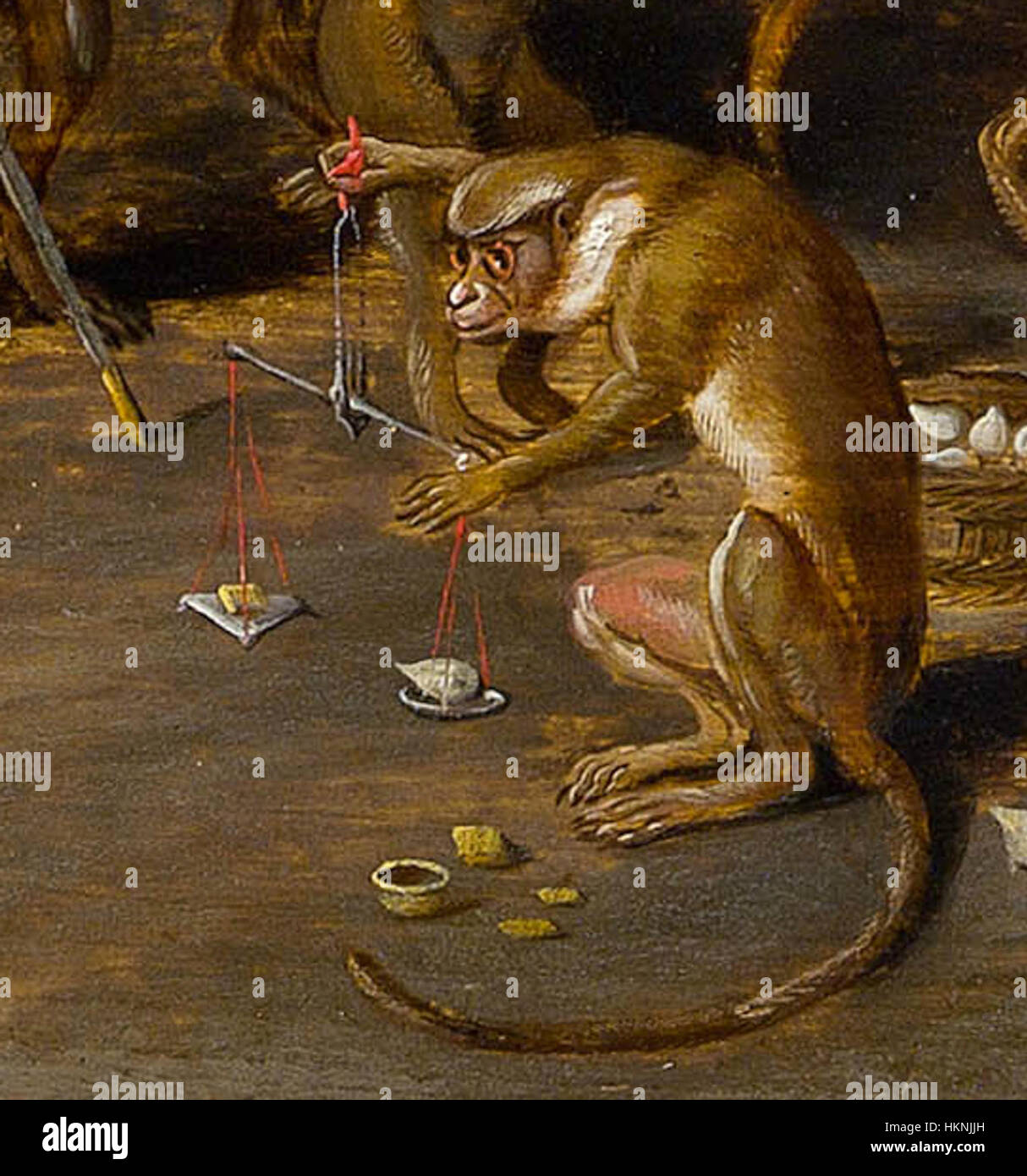 An artwork depicting the allegory of Tulipomania, with a tulip bulb and ...