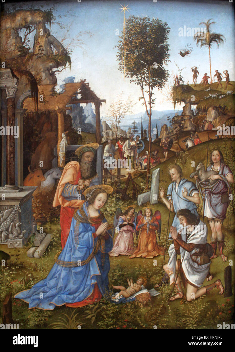 *Adoration of the Shepherds* by Aspertini, dated 1496, is a significant example of Renaissance ...