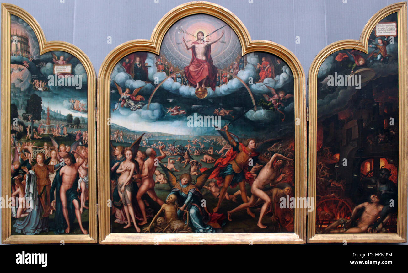 This painting, created in 1523 by Bellegambe, depicts the Last Judgment ...