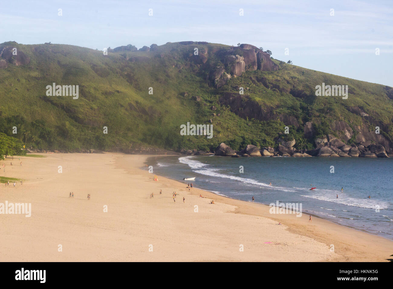 Ilhabela, Brazil, Overview of Bonete beach on a sunny day Stock Photo ...