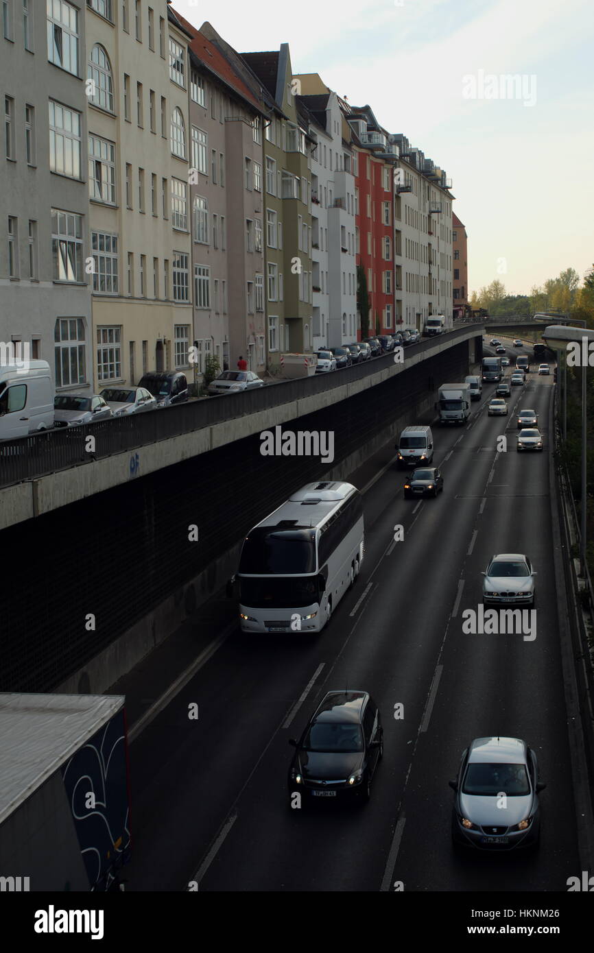Autobahn Traffic and Homes in Berlin Stock Photo - Alamy