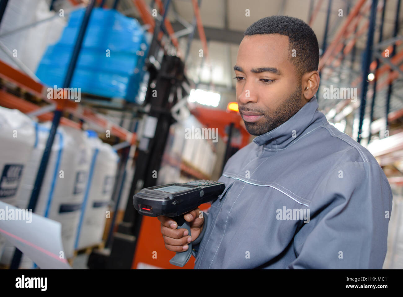 scanning a received order Stock Photo - Alamy