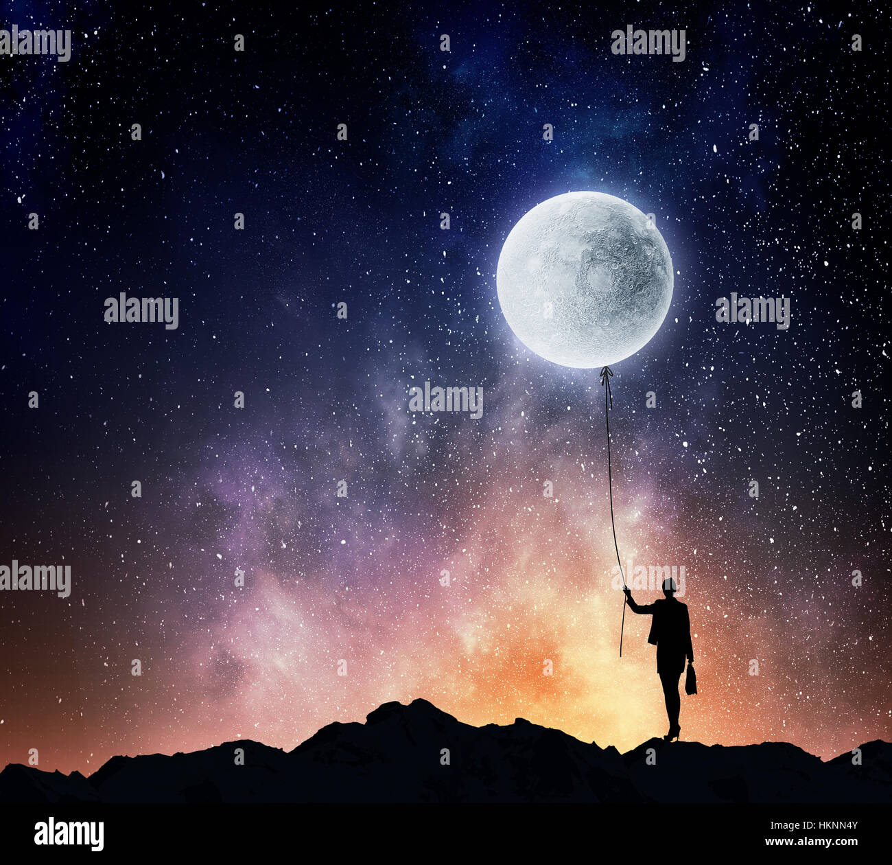 Woman silhouette catching hi-res stock photography and images - Alamy