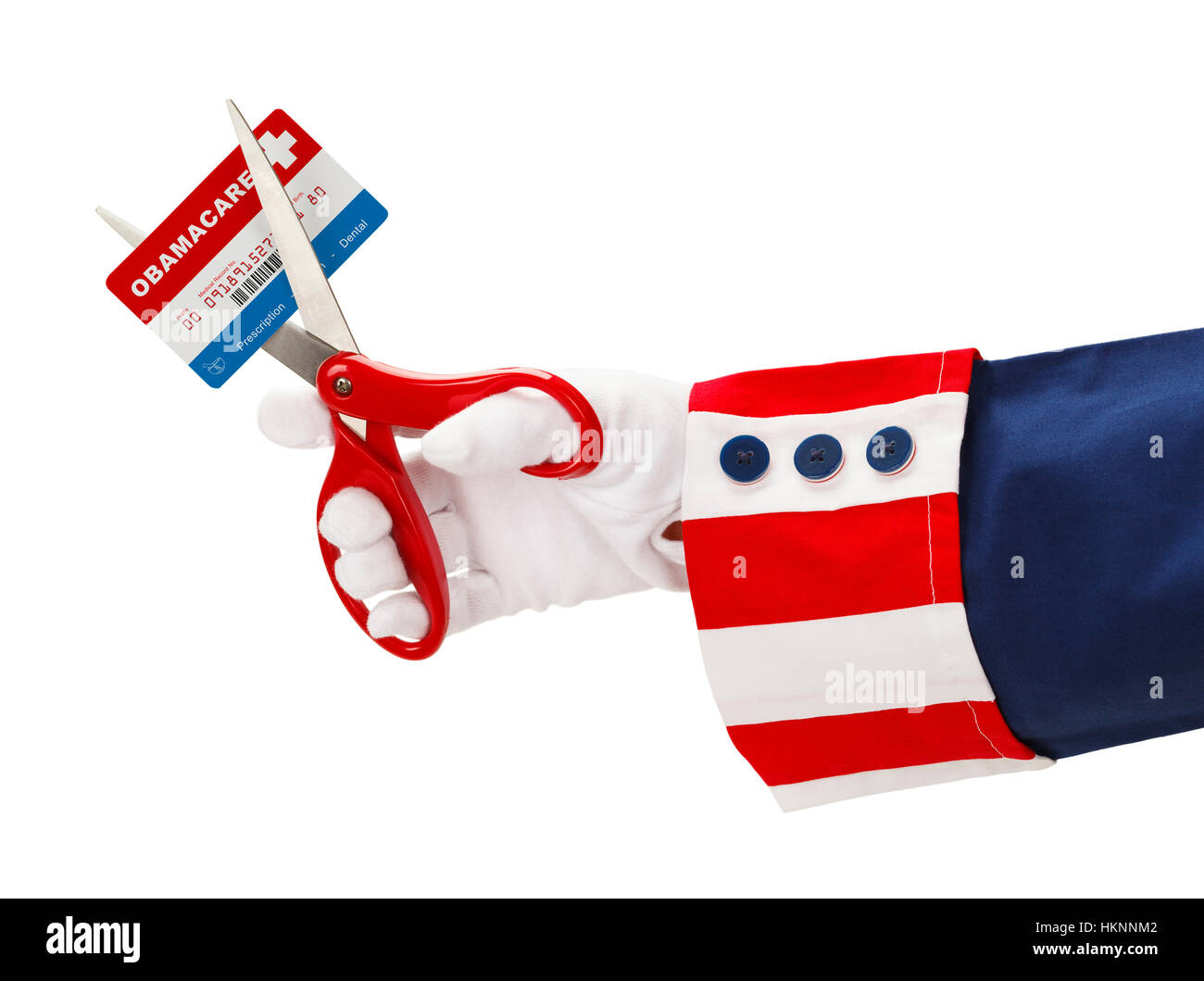 President Cutting Obamacare Card Isolated on White Stock Photo - Alamy