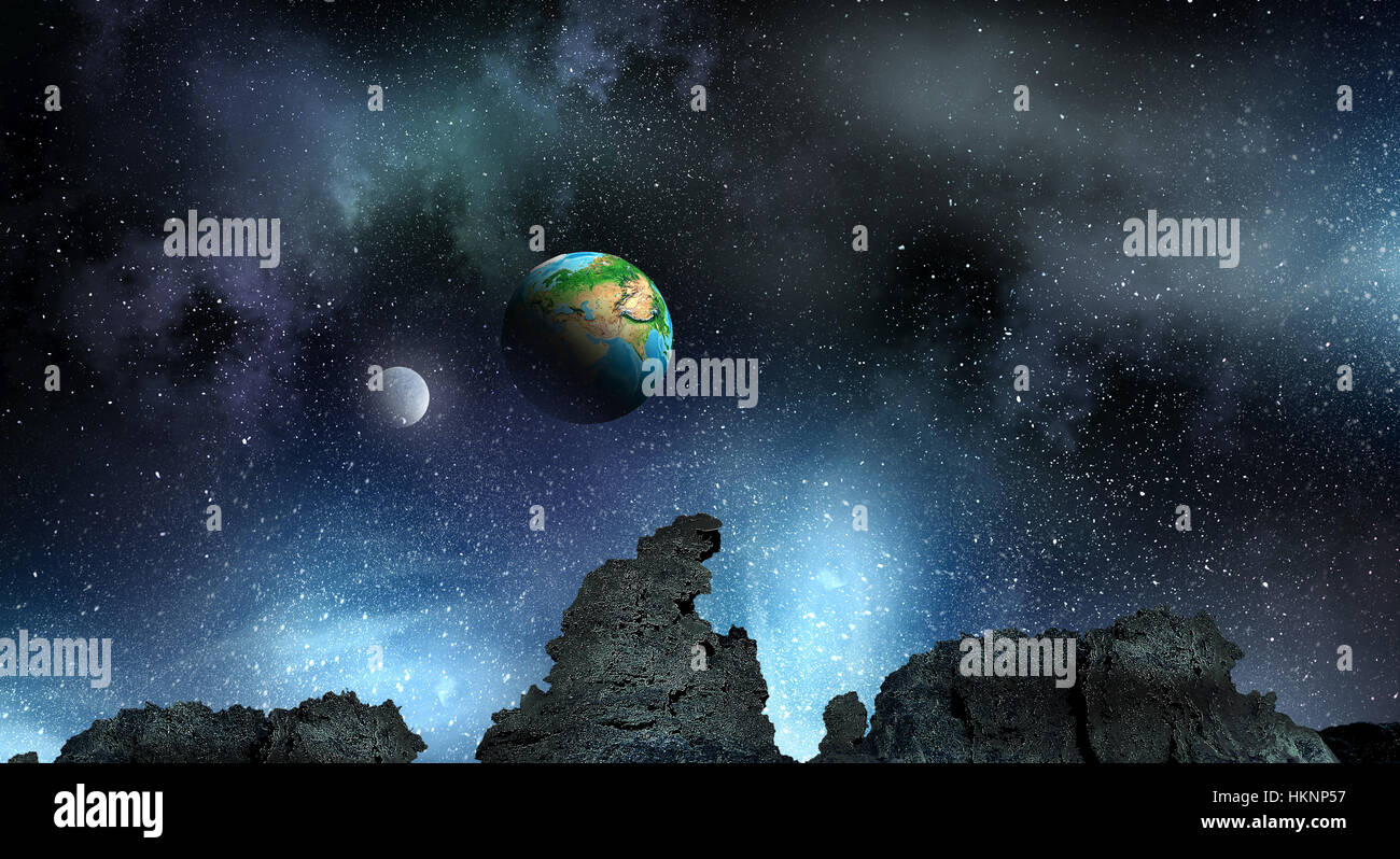 Background or wallpaper image with space planets. Elements of this ...