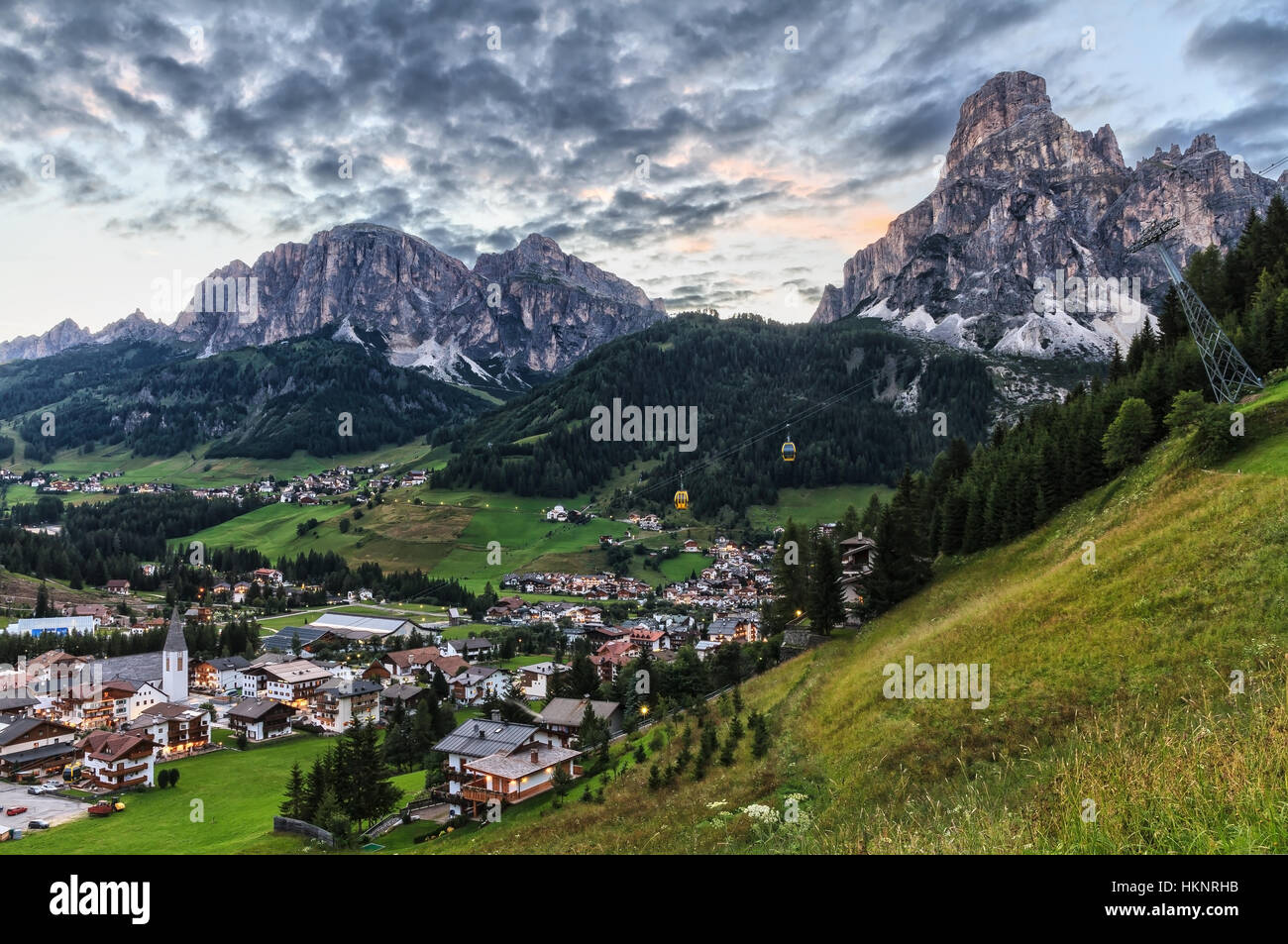 Corvara village and Badia Valley in summer Alto Adige, Italy Stock ...