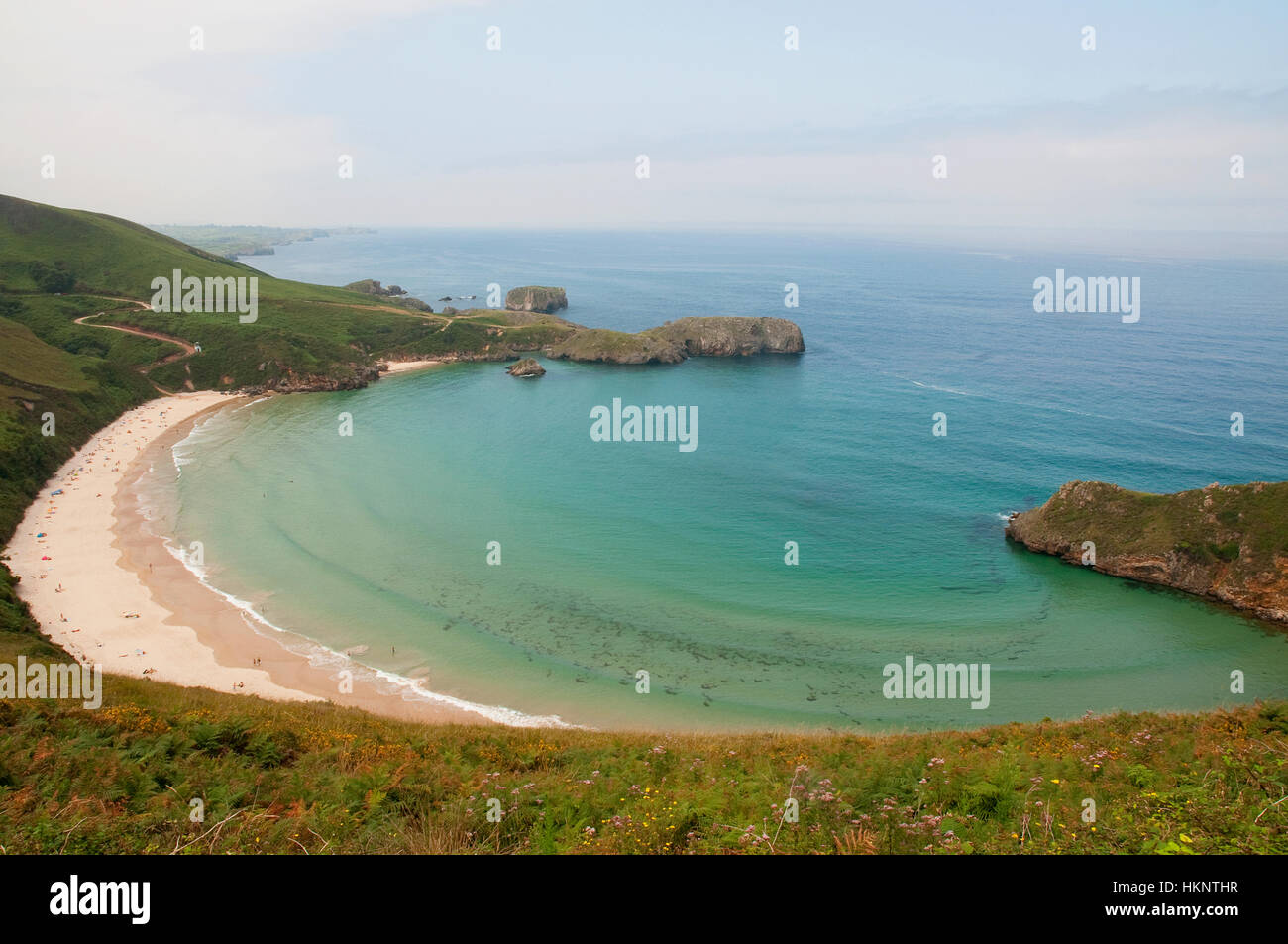 Torimbia beach, aerial view. Niembro, Asturias, Spain Stock Photo - Alamy