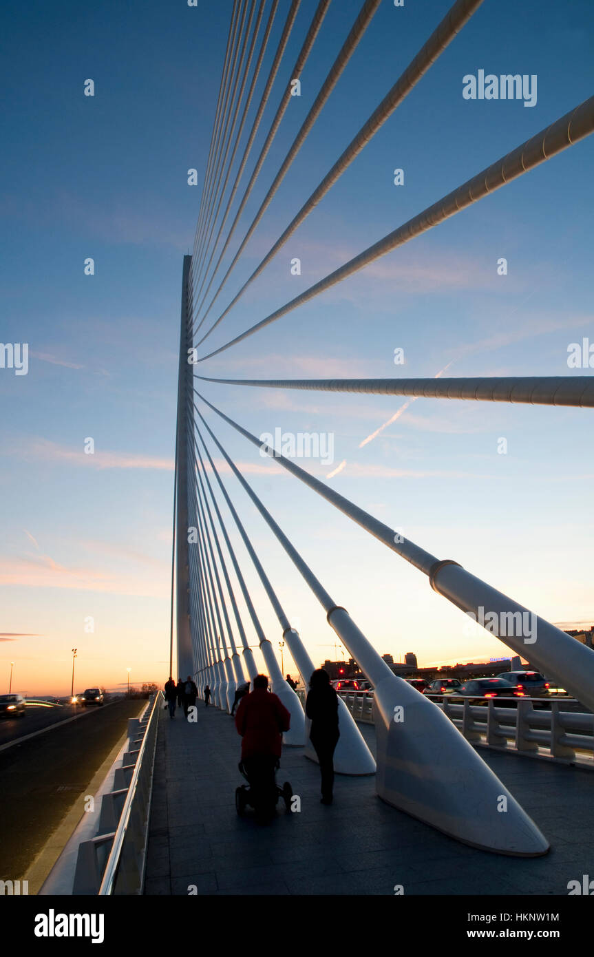 L'Assut d'Or bridge at dusk. City of Arts and Sciences, Valencia ...