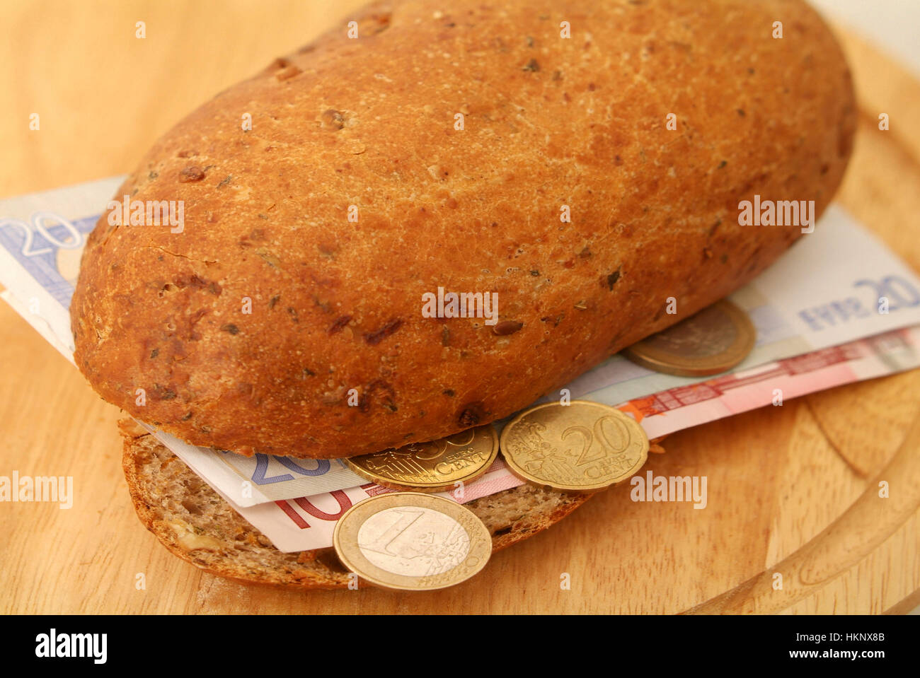 Symbolic for expensive bread Stock Photo - Alamy