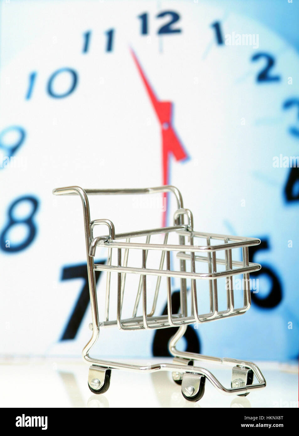 Symbolic for opening time in supermarket Stock Photo - Alamy