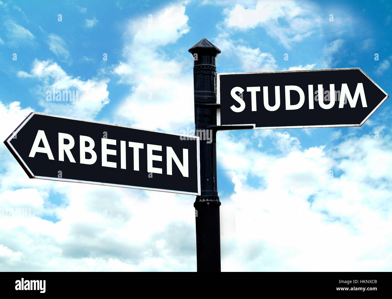 Direction sign working or study Stock Photo - Alamy