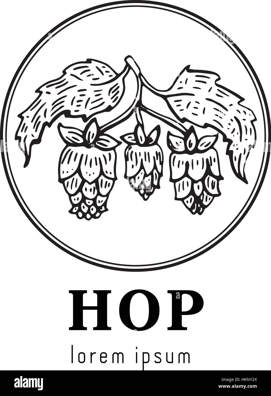 Original vintage retro line art badge logo for beer house, bar, pub ...