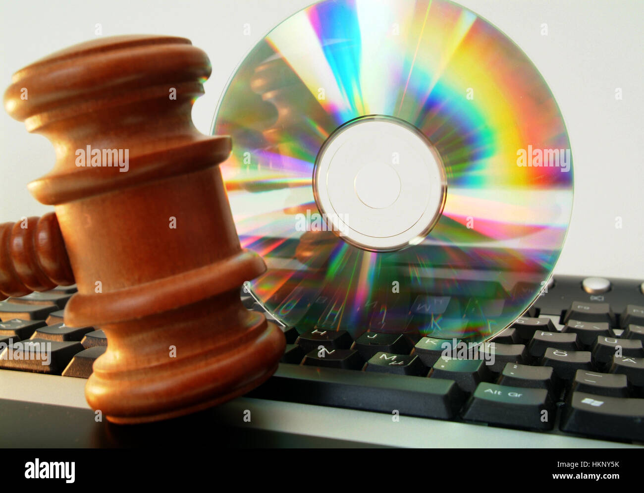 Cd rome on computer keyboard Stock Photo - Alamy