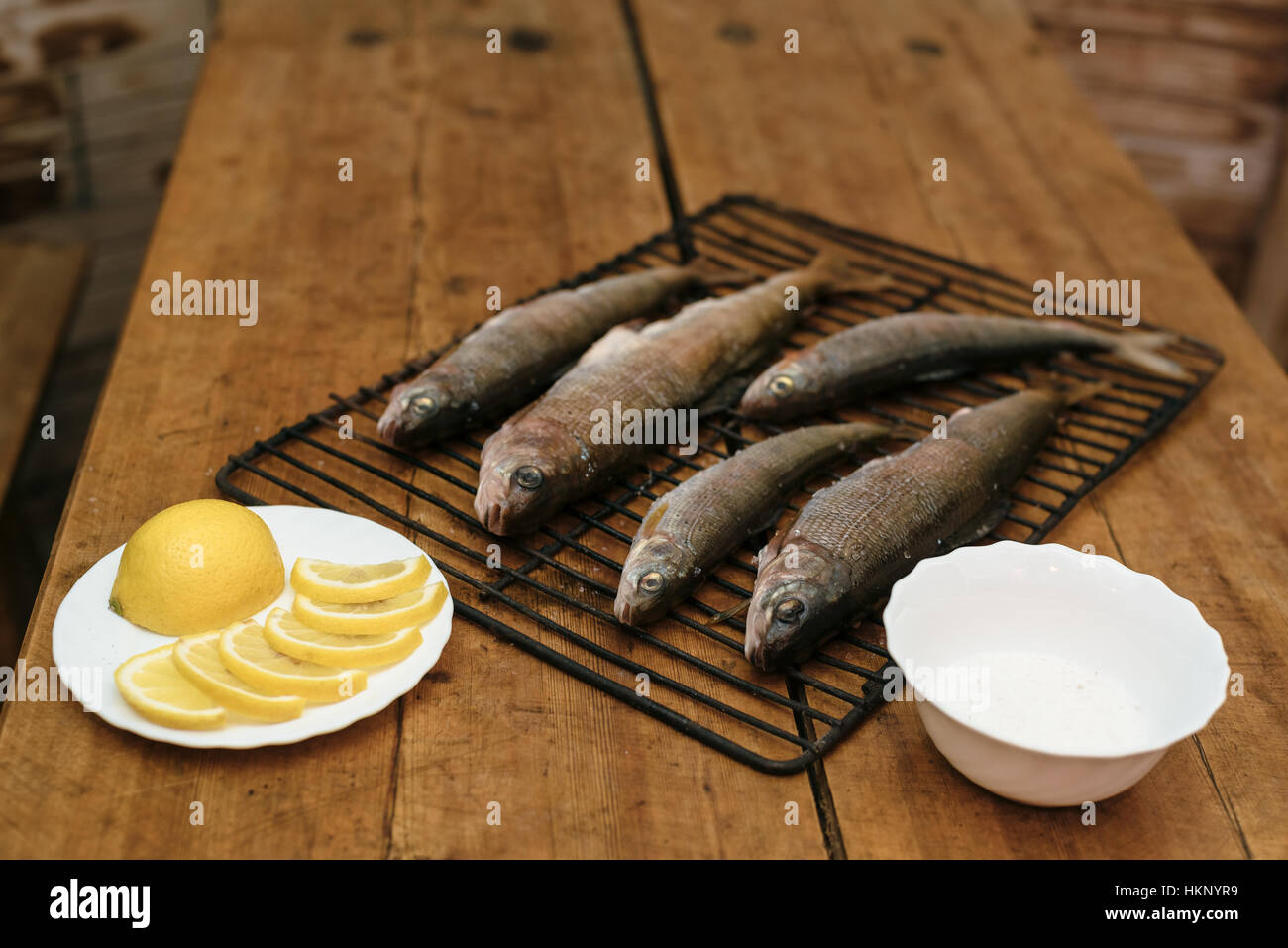 Fresh fish before cooking on the grill Stock Photo - Alamy