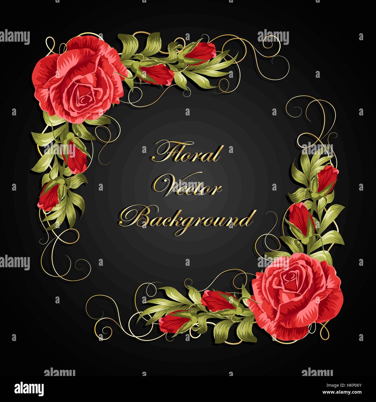 Frame with roses and leaves Stock Vector Image & Art - Alamy