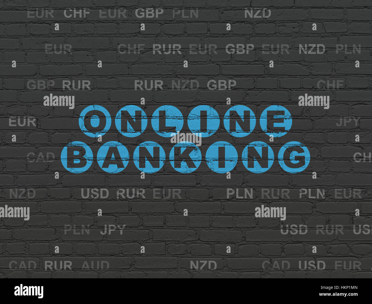 Banking concept: Online Banking on wall background Stock Photo - Alamy