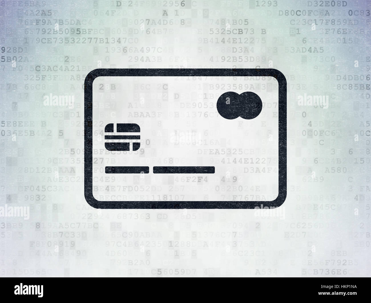 Currency concept: Credit Card on Digital Data Paper background Stock ...