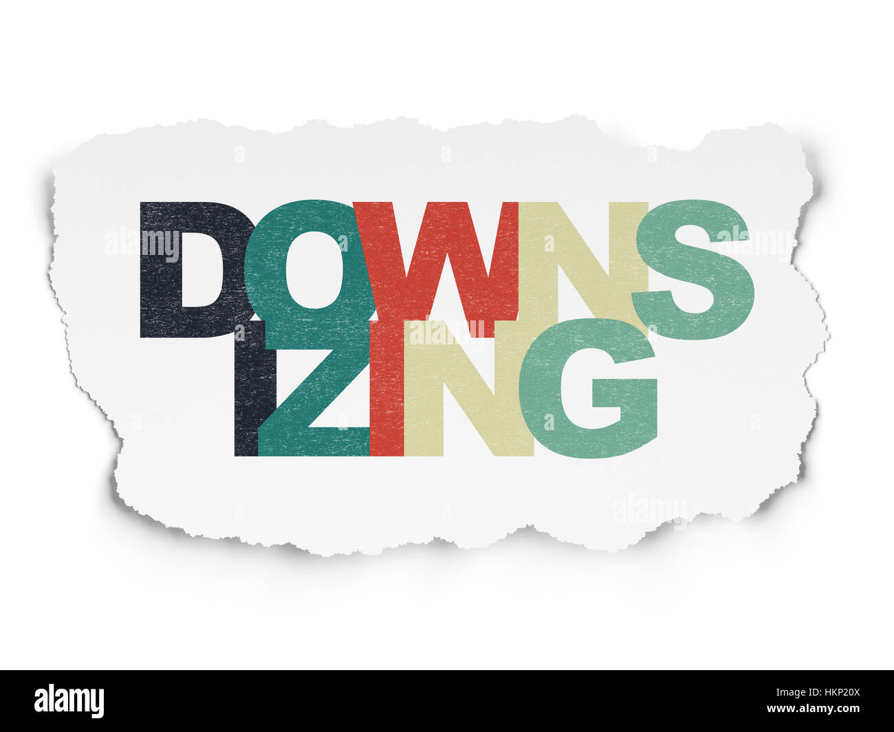 Business concept: Downsizing on Torn Paper background Stock Photo - Alamy