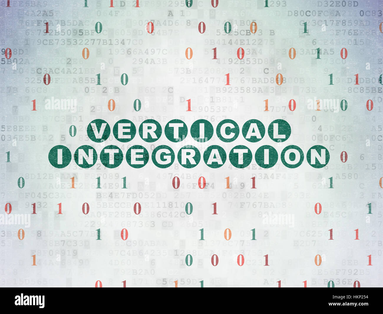 Business concept: Vertical Integration on Digital Data Paper background ...