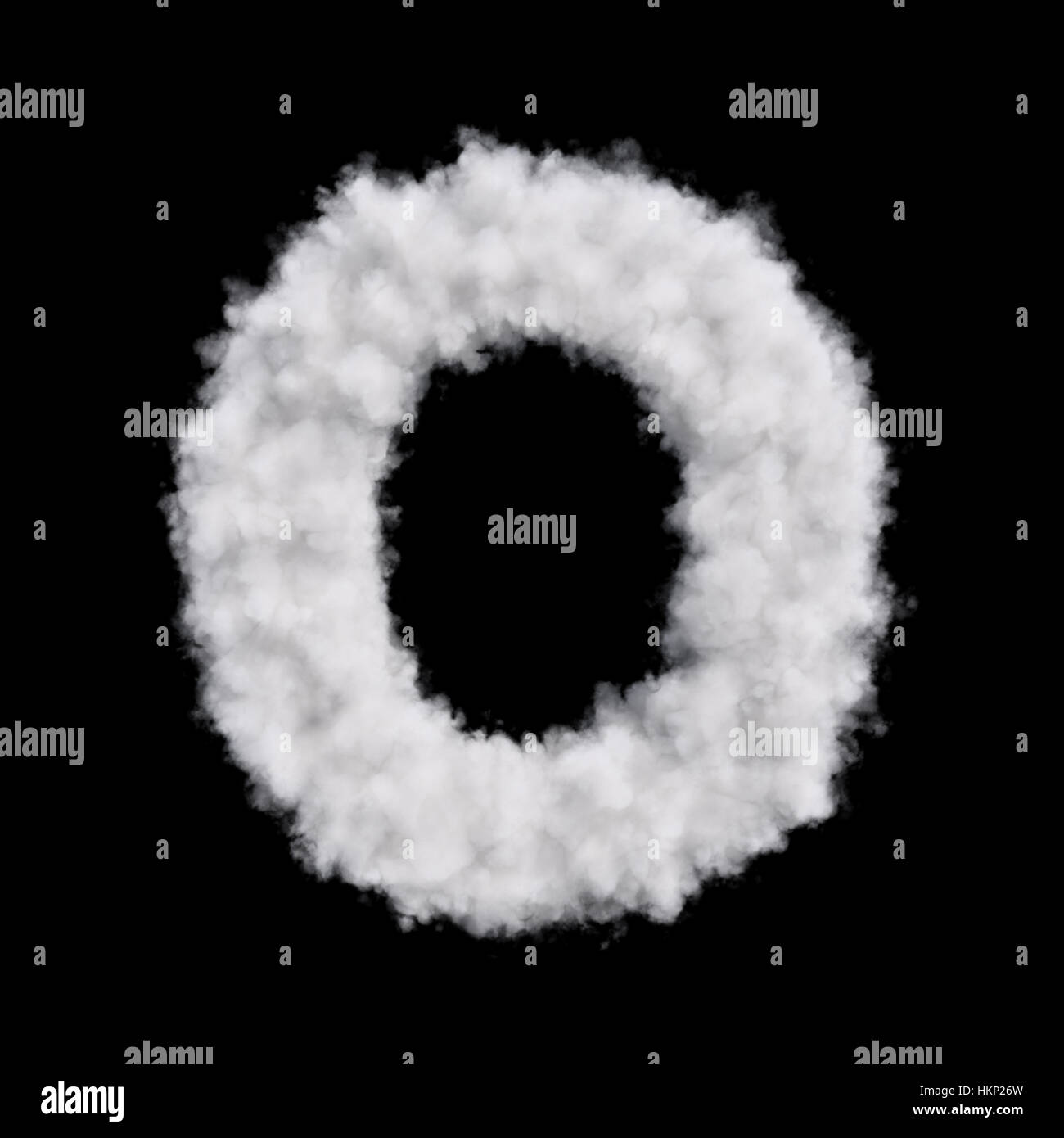 Capital letter O font of white cloud shape. Cloudy alphabet. 3d ...