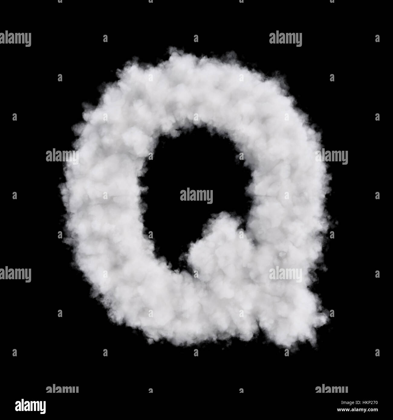 Capital letter Q font of white cloud shape. Cloudy alphabet. 3d ...