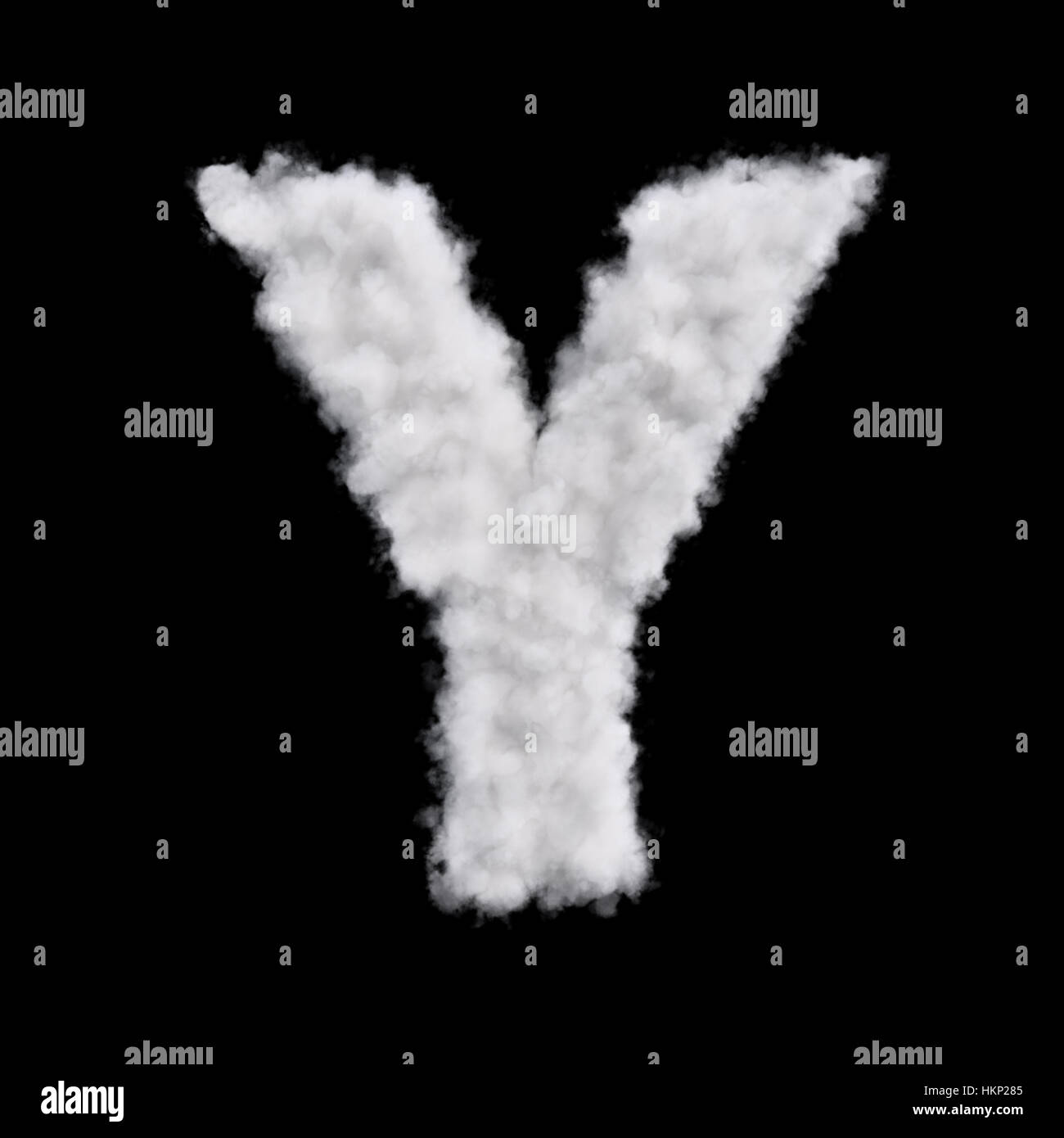 Capital letter Y font of white cloud shape. Cloudy alphabet. 3d ...