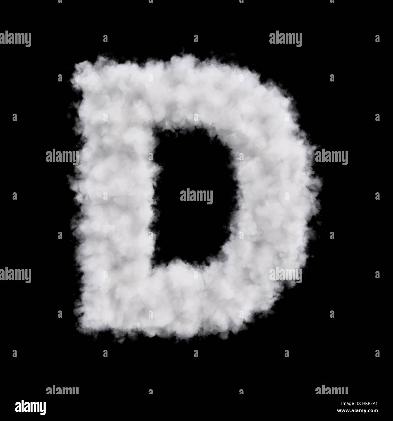 Capital letter D font of white cloud shape. Cloudy alphabet. 3d ...