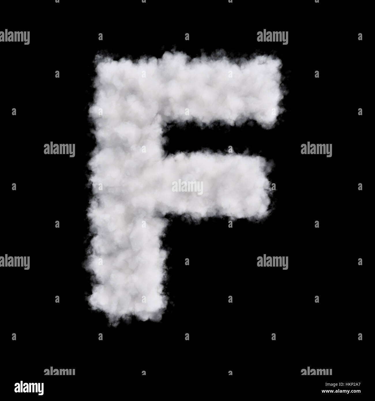 Capital letter F font of white cloud shape. Cloudy alphabet. 3d ...