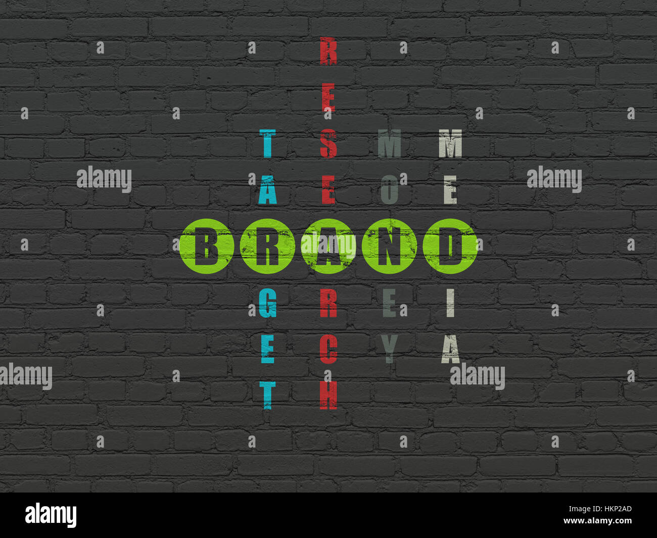 Advertising concept: Brand in Crossword Puzzle Stock Photo - Alamy