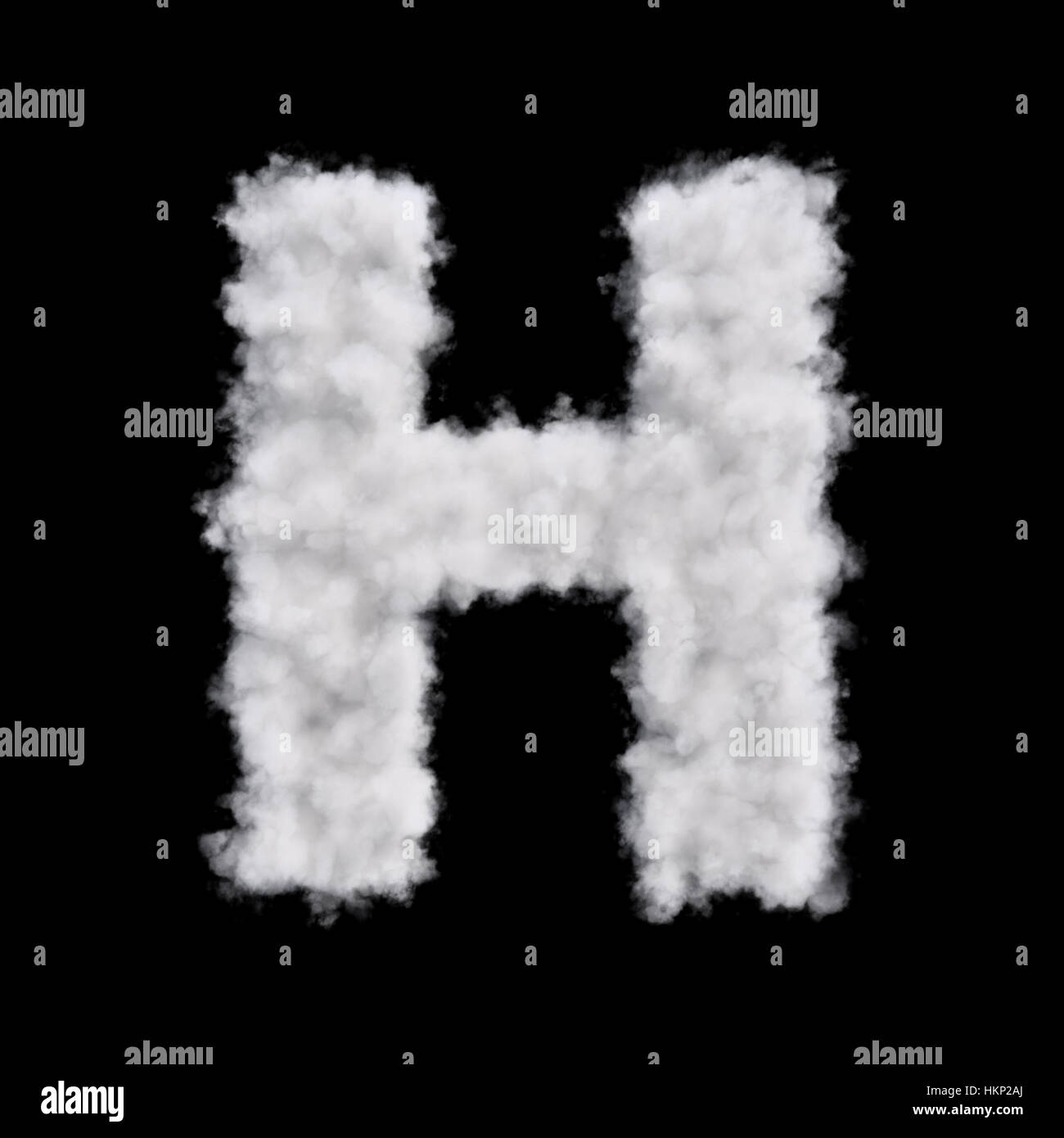 Capital letter H font of white cloud shape. Cloudy alphabet. 3d ...