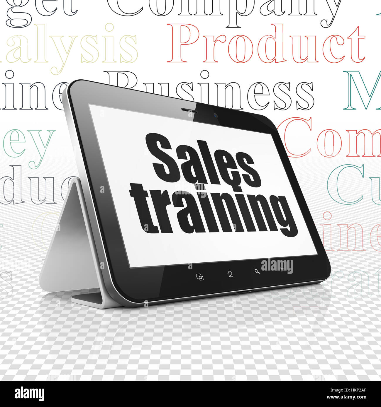 Advertising concept: Tablet Computer with Sales Training on display ...