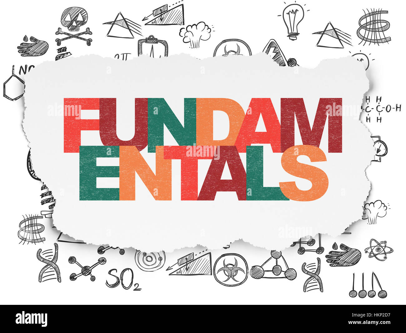 Science concept: Fundamentals on Torn Paper background Stock Photo - Alamy